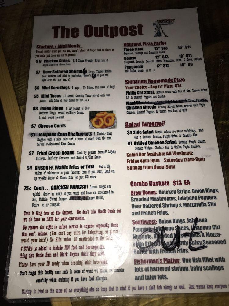 Menu at The Outpost pub & bar, USA, Old Bridge Rd