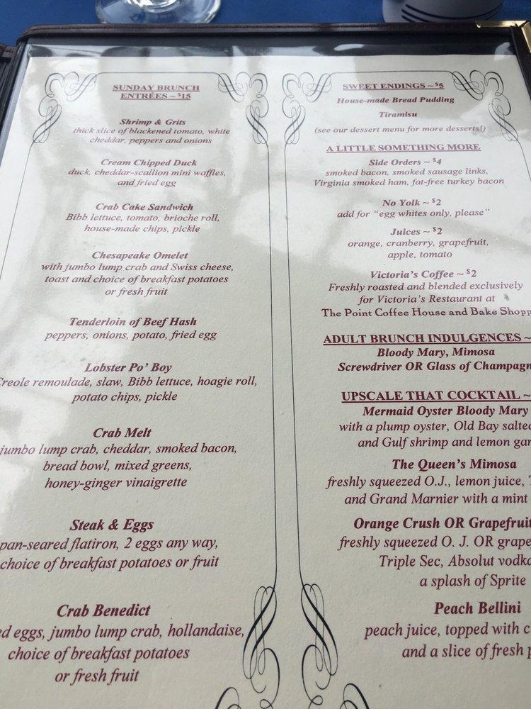 Menu at Victoria's Restaurant, Rehoboth Beach, 2 Olive Ave