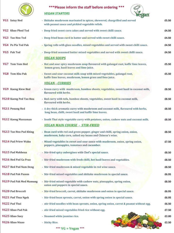 Menu at Rim Nam Thai Restaurant, Hebden Bridge