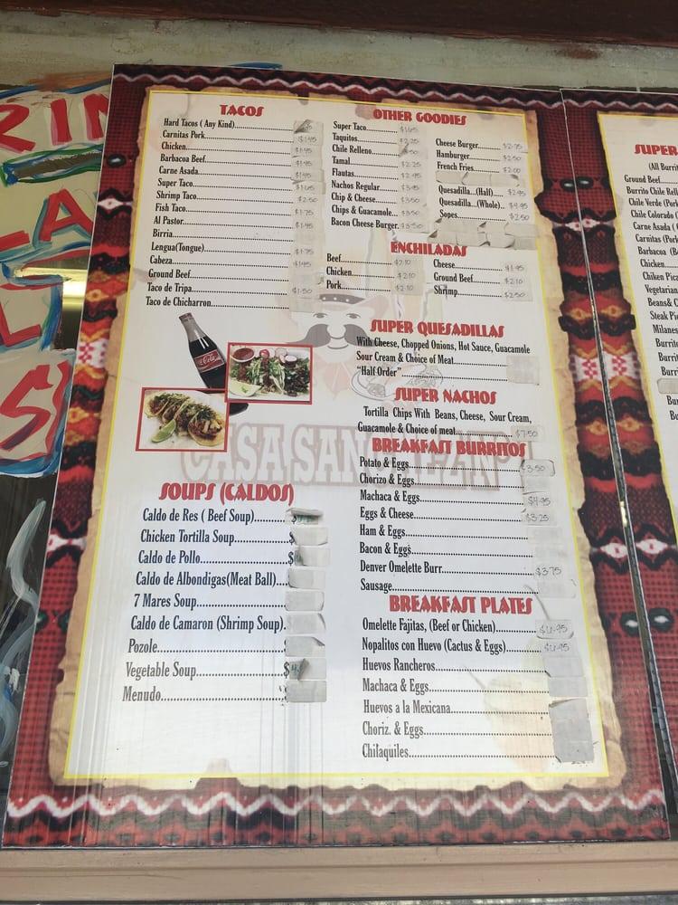 Menu at Casa Sanchez #1 restaurant, Long Beach, E Anaheim St