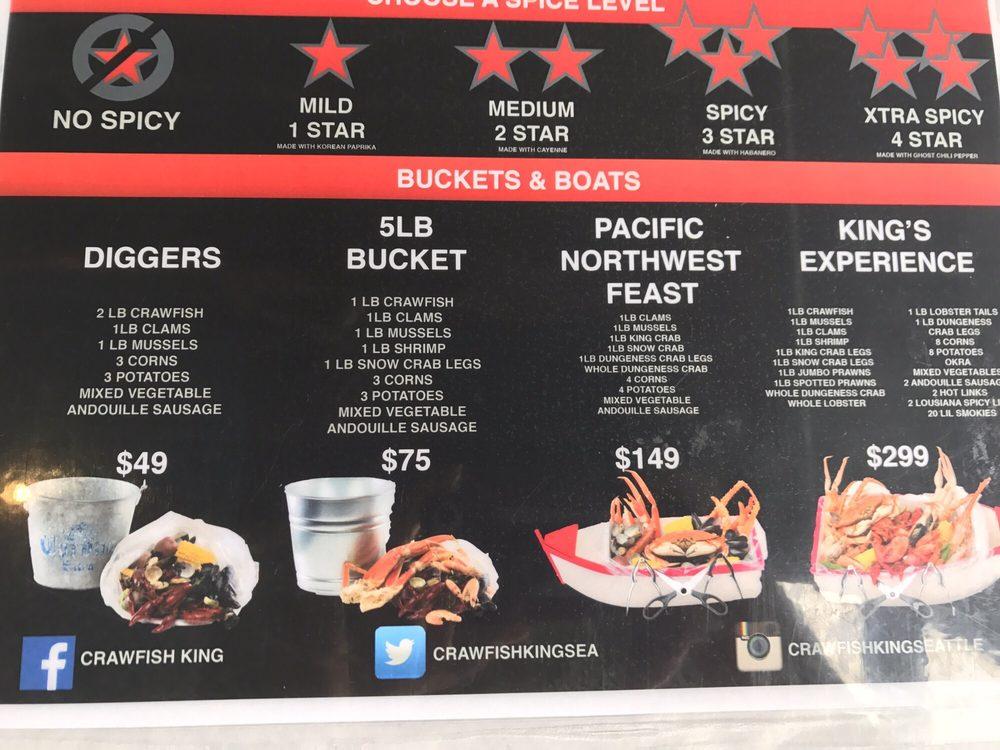 Menu at Crawfish King pub & bar, Seattle