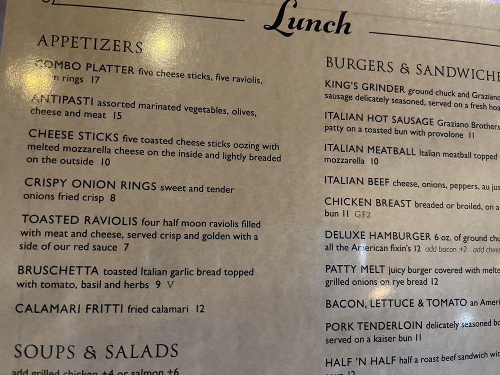 Menu at Latin King Italian Dining restaurant, Des Moines