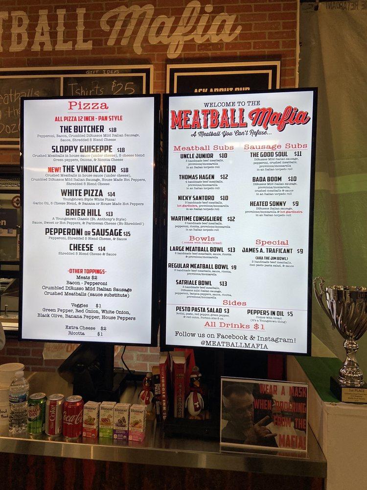 Menu at Meatball Mafia restaurant, Hilliard
