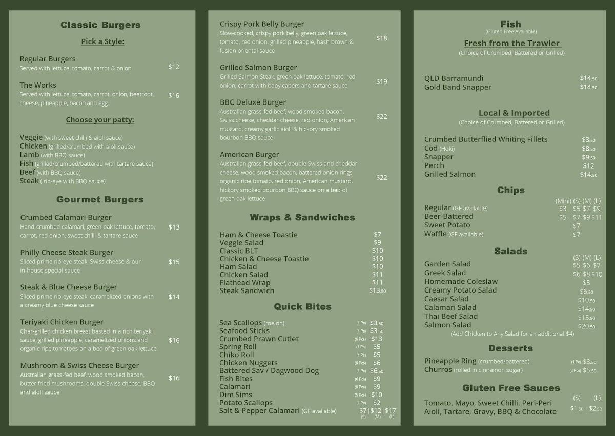 Menu at The Sanctuary Cafe Dicky Beach, Dicky Beach