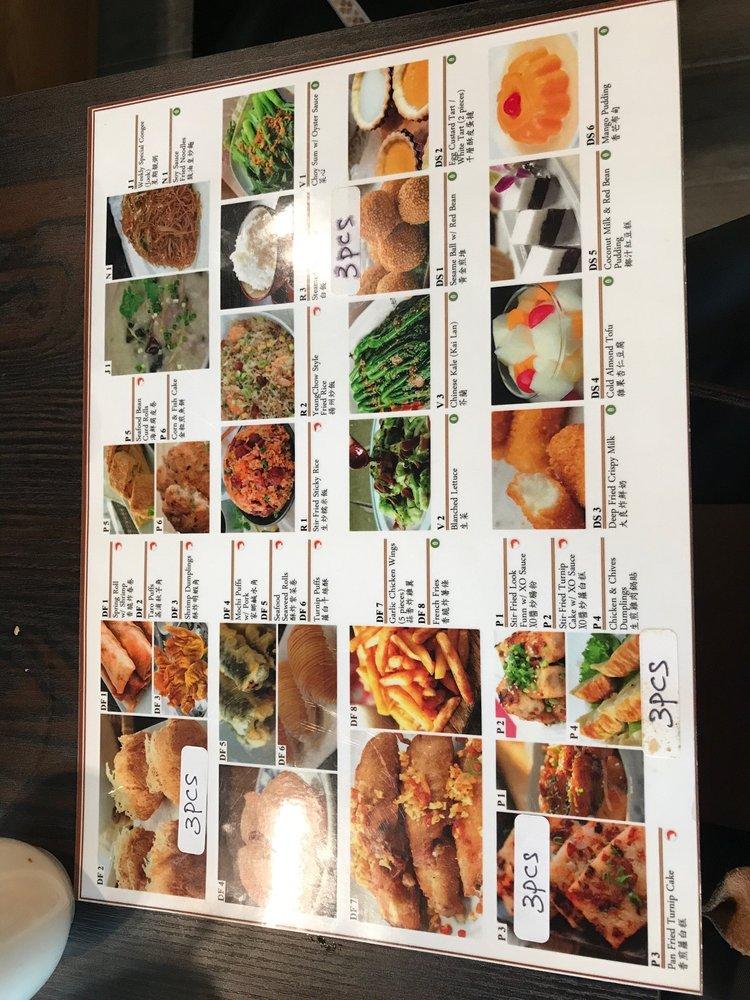 Menu at Yung Yee Kee Dim Sum restaurant, Honolulu