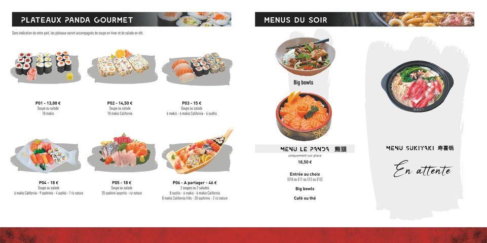 Menu au Le Panda Gourmet restaurant, Meythet