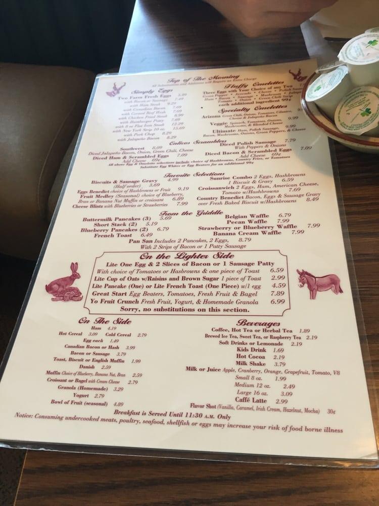 Menu at Calico's restaurant, Kingman, 418 W Beale St
