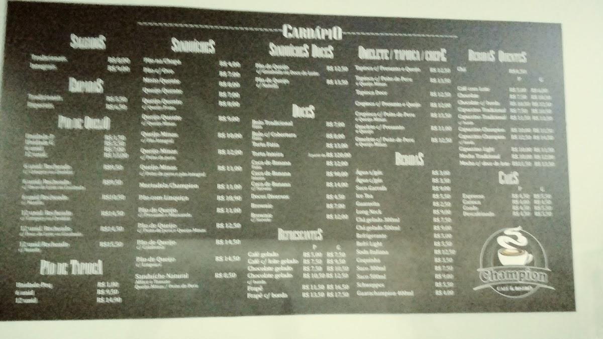 Menu em Champion Empada & Café, Macaé