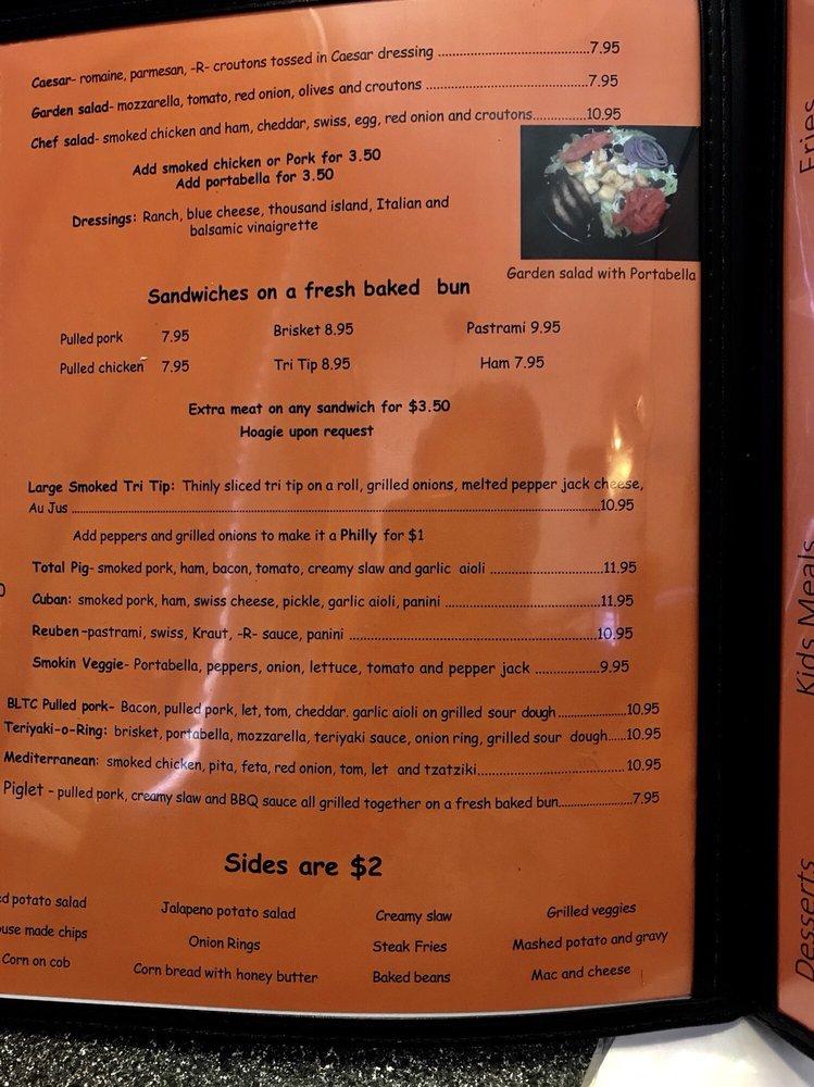 Menu at Rebel BBQ, Lake Havasu City