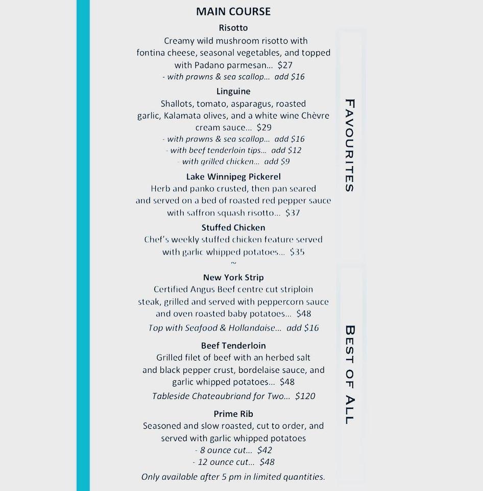 Menu at The Gates On Roblin restaurant, Winnipeg, Roblin Blvd