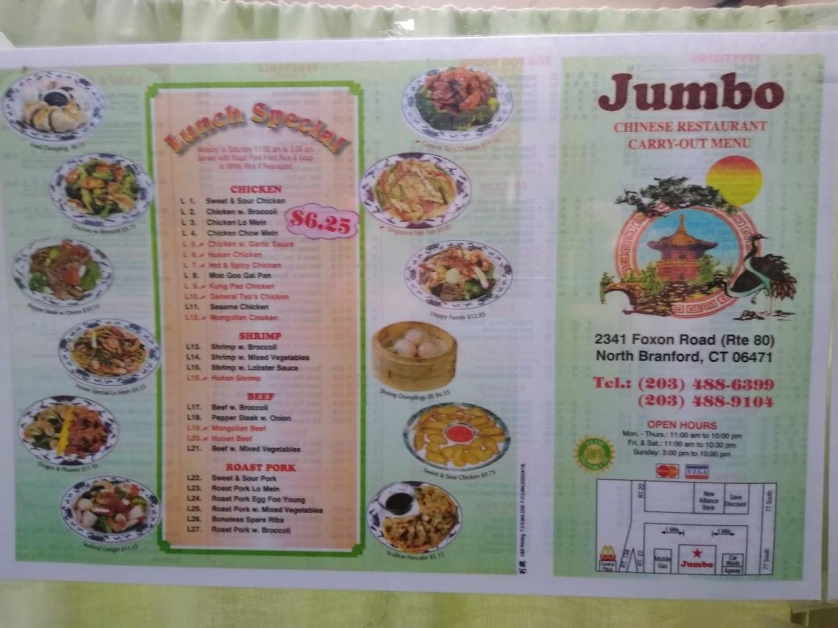 Menu at Jumbo Chinese Restaurant, North Branford