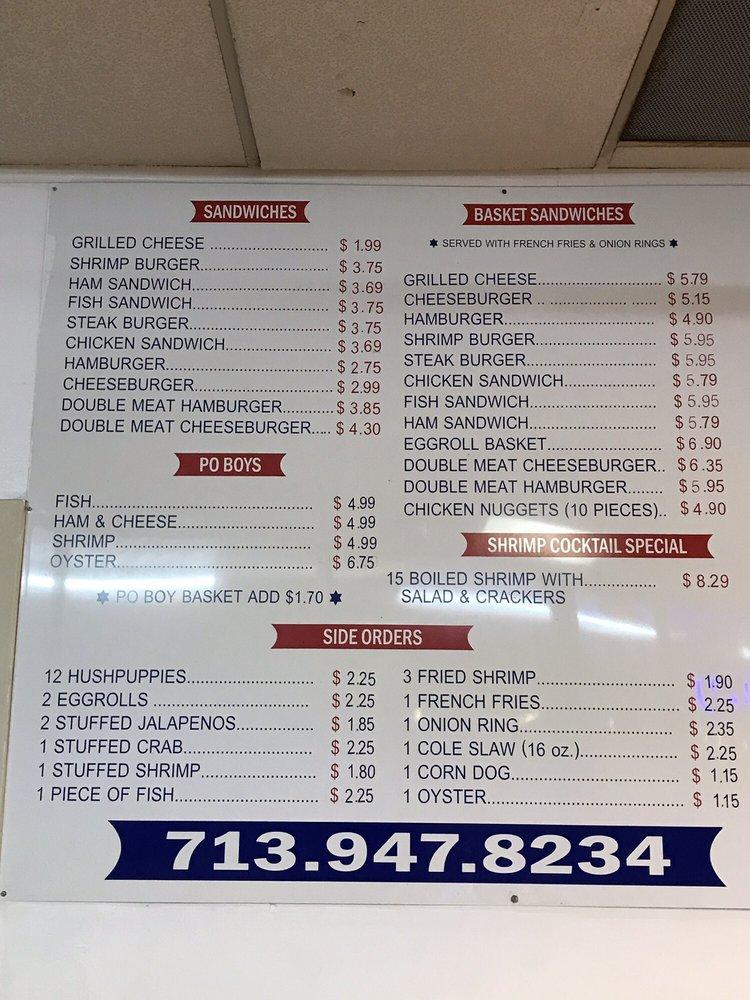 Menu at Lighthouse Seafood restaurant, Houston, S Richey St