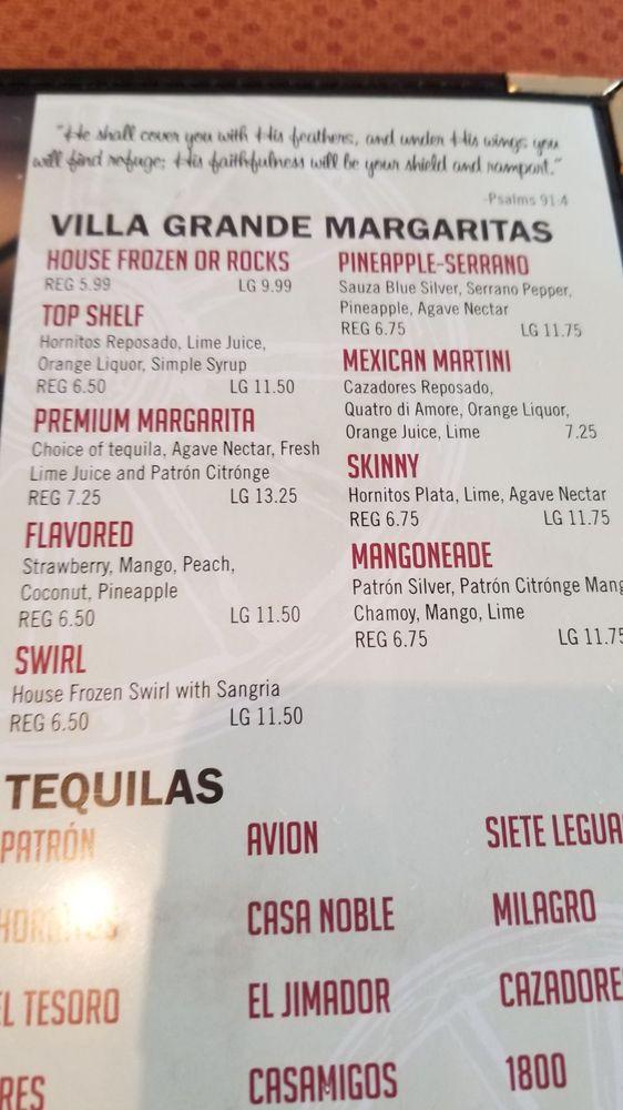 Menu at Villa Grande Mexican Restaurant, Fort Worth, TX-360 #101