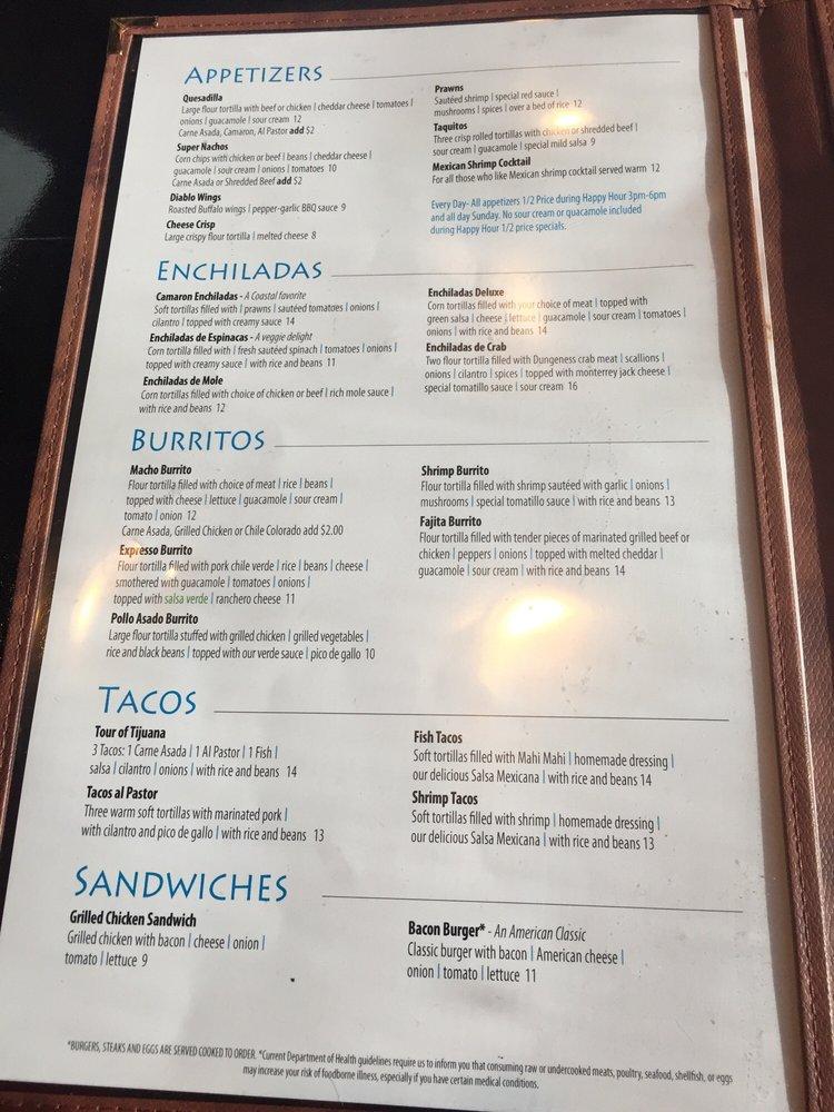 Menu at Azul Agave restaurant, Lake Havasu City