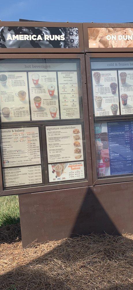 Menu at Dunkin' restaurant, Indian Trail, W Hwy 74