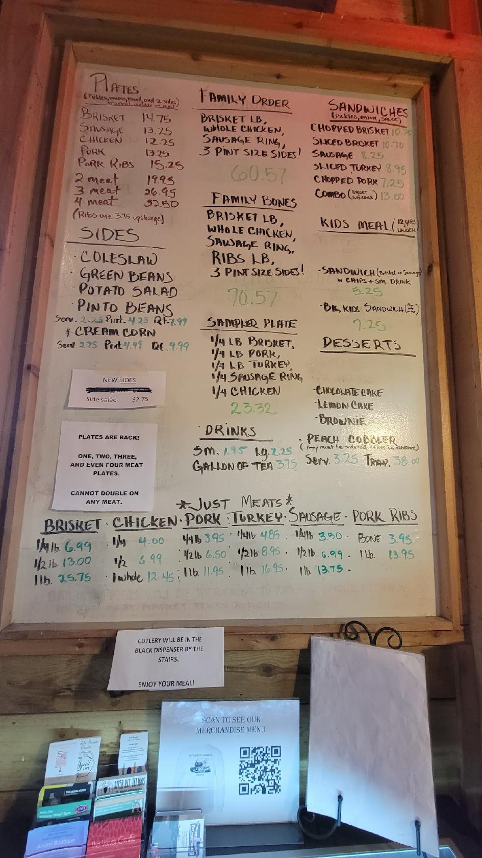 Menu at Harmon's BBQ, Cibolo, 102 S Main St