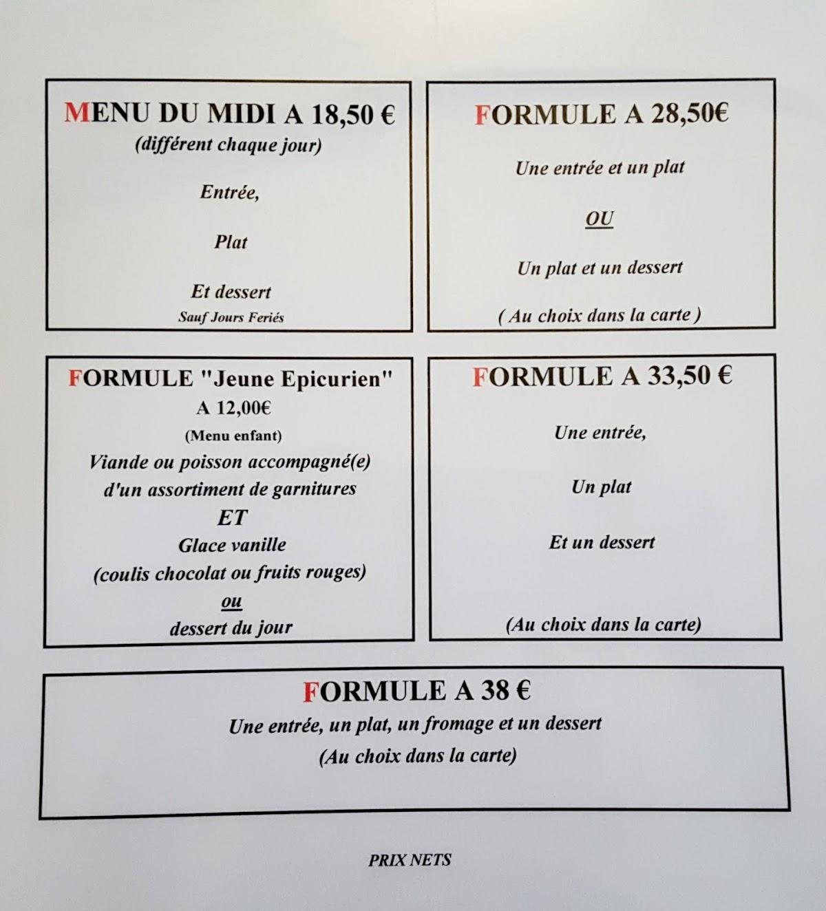 Menu au Restaurant Les Banquettes Rouges Blois, Blois