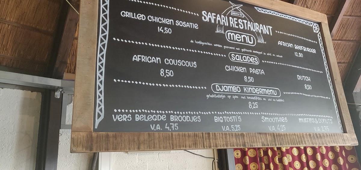 Menu au Safari Restaurant, Hilvarenbeek