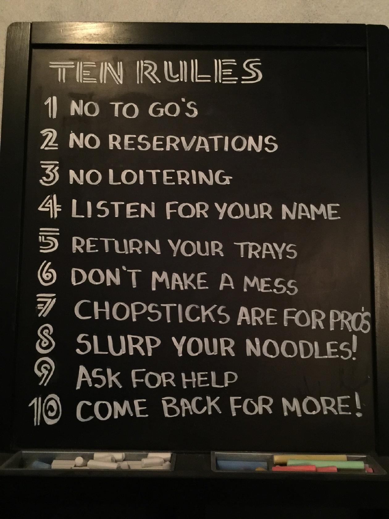 Menu at TEN Ramen restaurant, Dallas