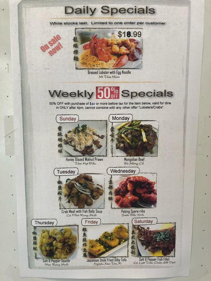 Menu at Asiana Restaurant Chinese-Vietnamese Cuisine, Milpitas, 775 E ...