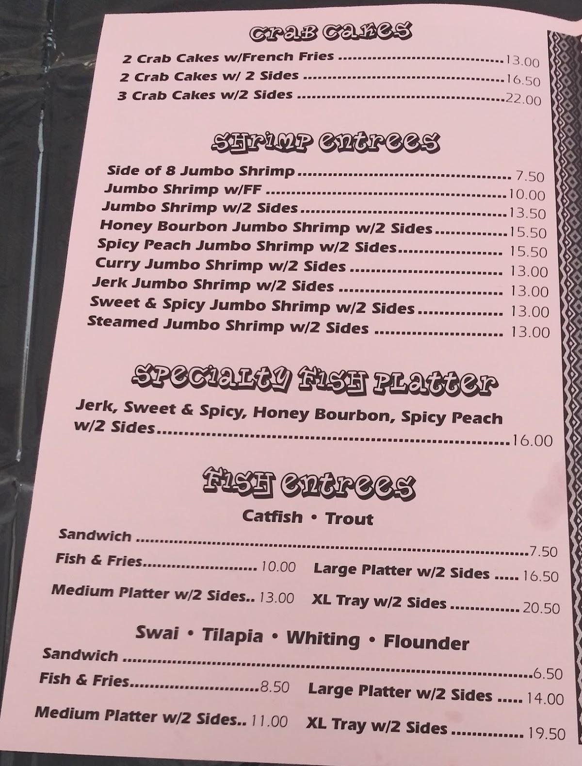 Menu at Momma G's Soul Food and Jamaican Restaurant, Dover