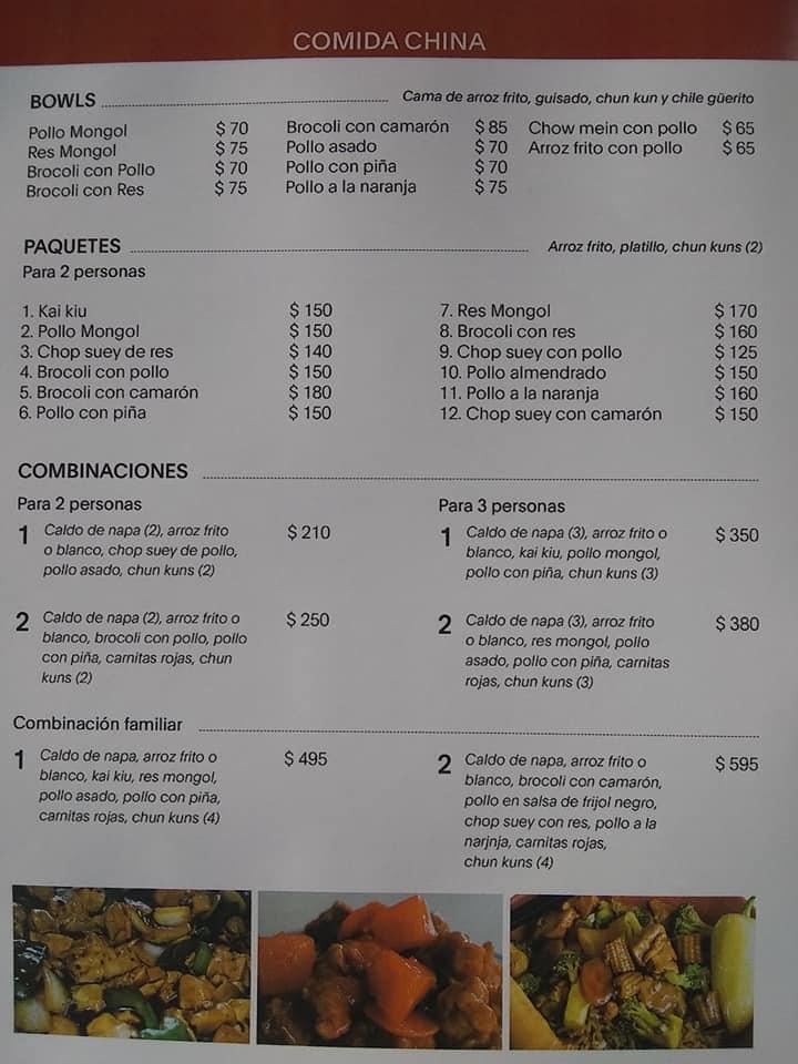 Carta de CHINA BOWL Restaurant, Ensenada