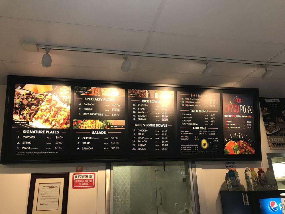 Menu at WaBa Grill fast food, Castaic, Castaic Rd