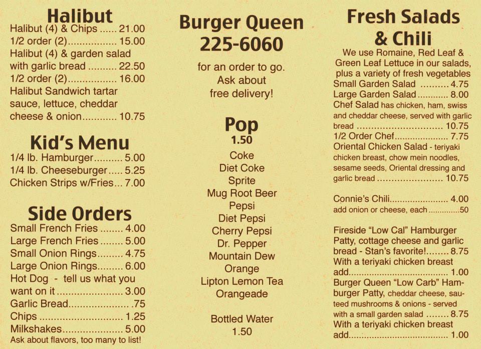Carta de comida rápida Burger Queen, Ketchikan