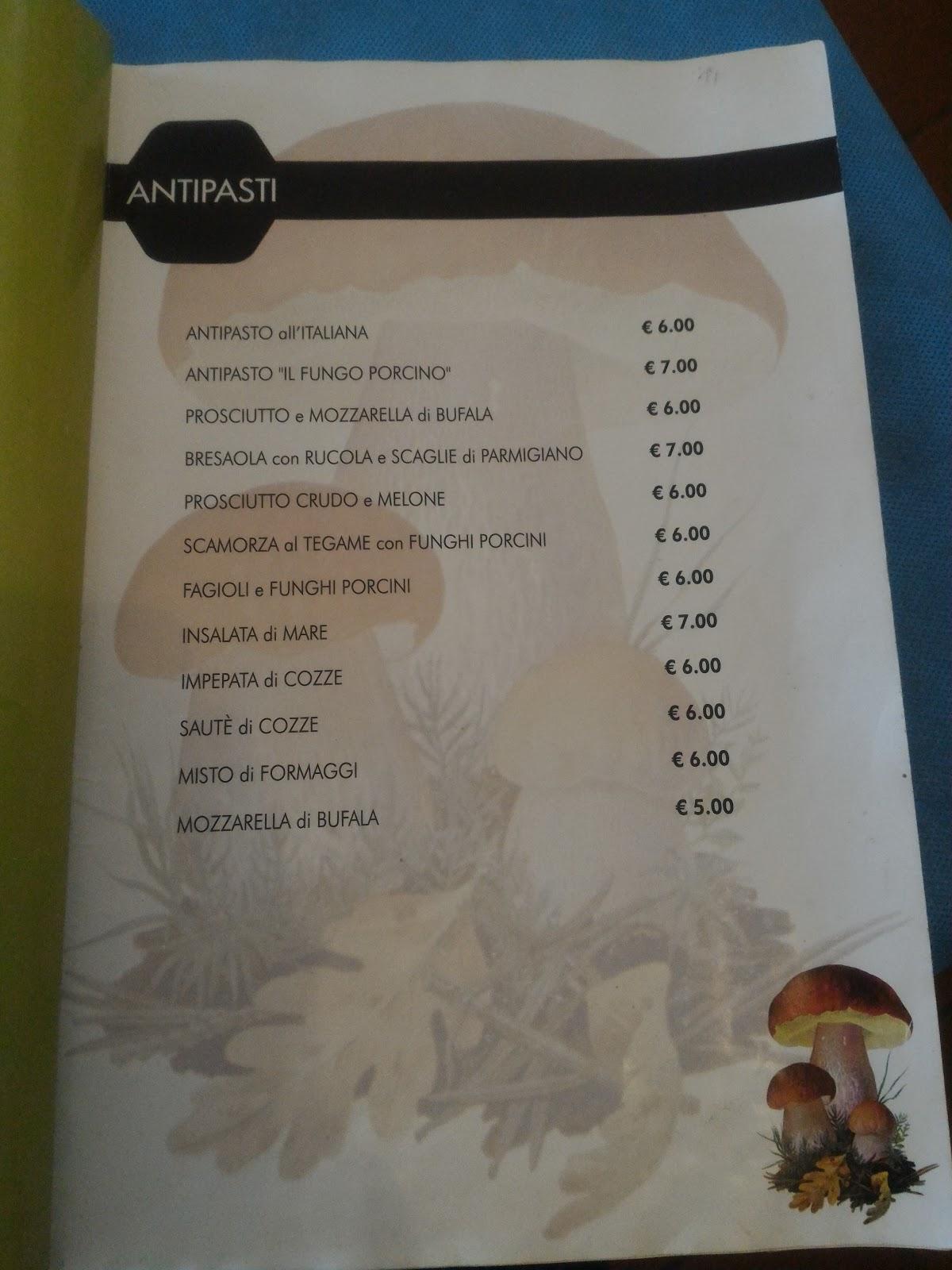 Menu da Il Fungo Porcino - Ristorante & affittacamere, Castelcivita