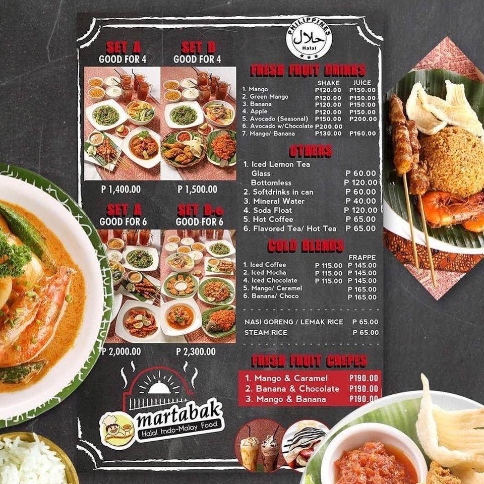Menu at Martabak Indo-Malay Food restaurant, Pasay
