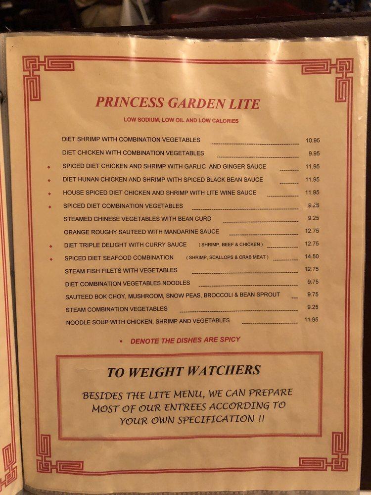 Menu at Princess Garden restaurant, Kansas City