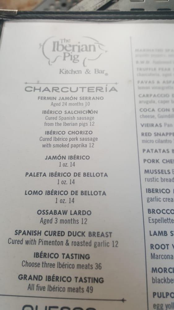 Menu at The Iberian Pig restaurant, Decatur, 121 Sycamore St