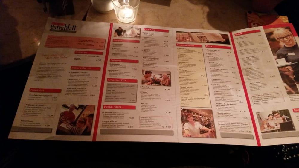 Menu at Cafe Extrablatt Heidelberg, Heidelberg, Hauptstraße 53