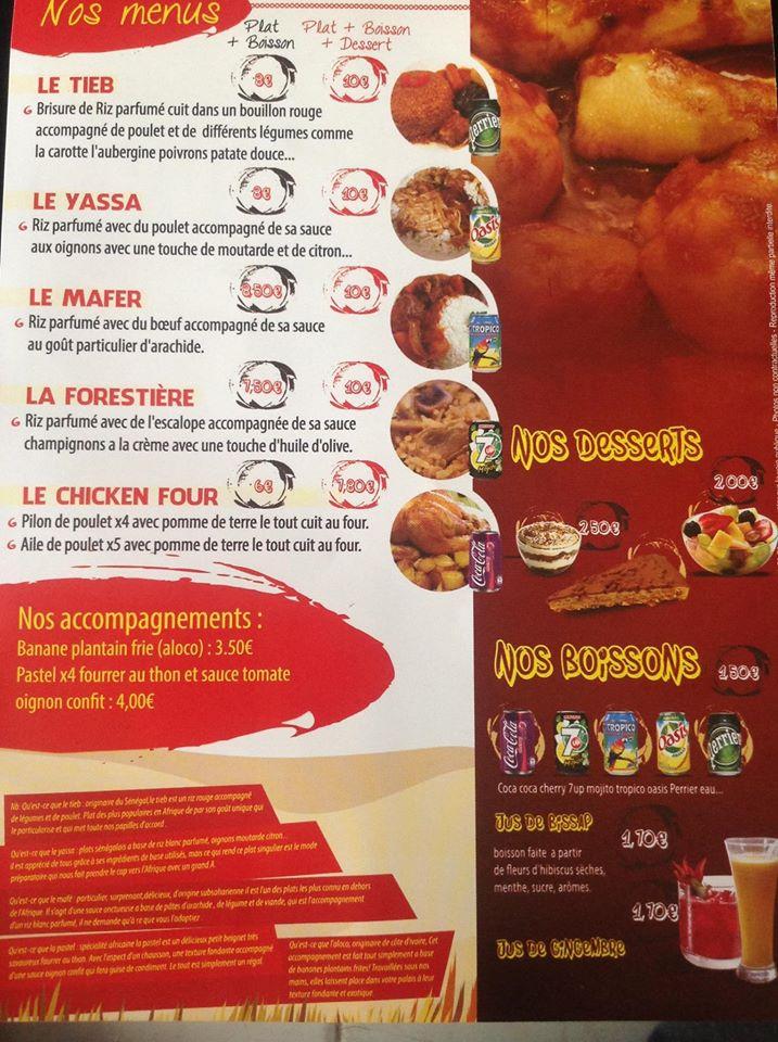 Menu at RIZ ONE restaurant, Clamart