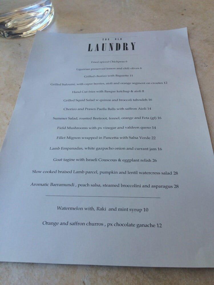 Menu at The Old Laundry Bar & Kitchen, North Perth