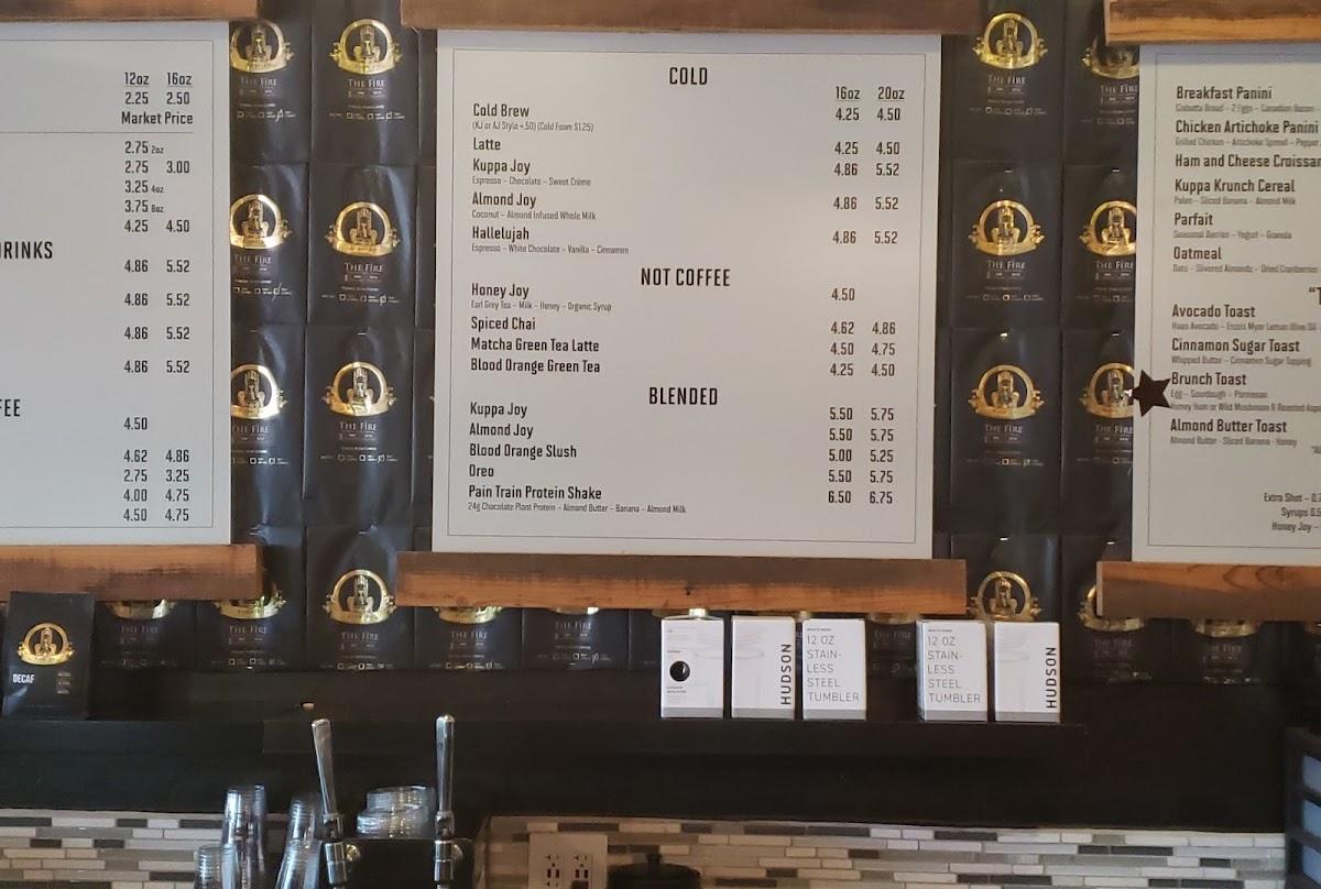 Menu at Kuppa Joy Coffee House, Clovis, 518 Clovis Ave