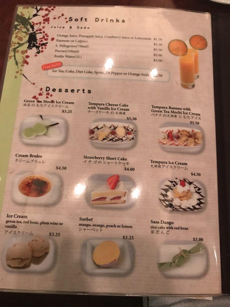Menu at Sushi Robata restaurant, Dallas
