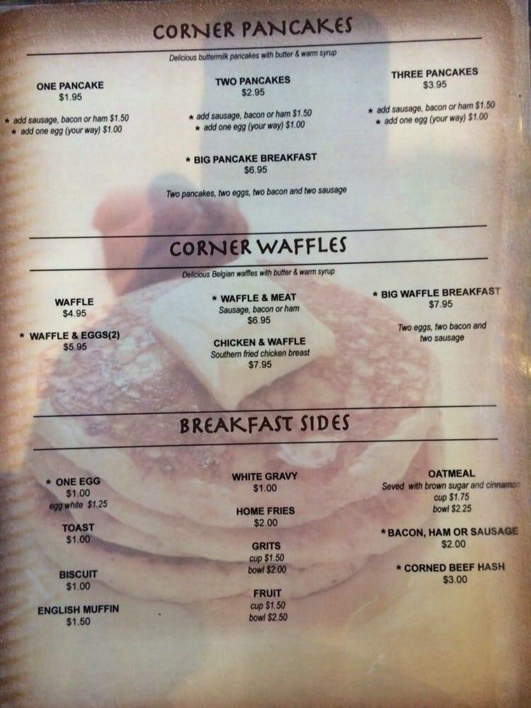Menu at The Corner Cafe, Griffin