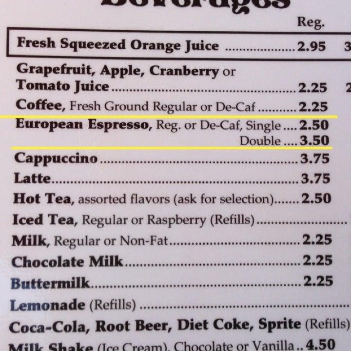 Menu at Belgian Cafe, Solvang