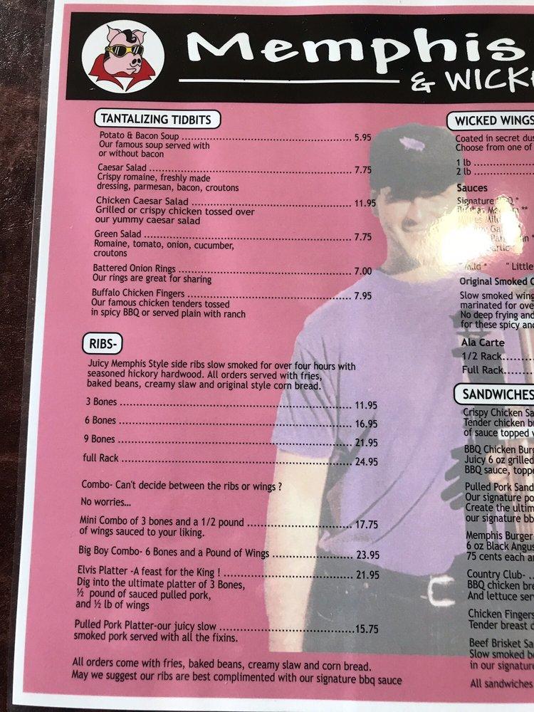 Menu at Memphis BBQ, Toronto