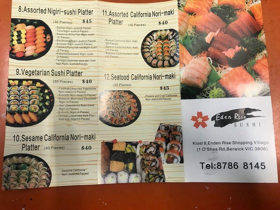 Menu at Noodles & Sushi Combo fast food, Berwick