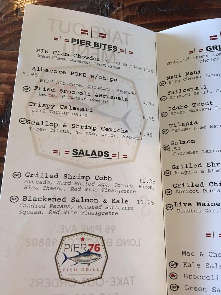 Menu at Pier 76 Fish Grill restaurant, Cerritos, 183rd St