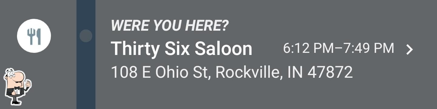 Menu at Thirty Six Saloon pub & bar, Rockville, 108 E Ohio St