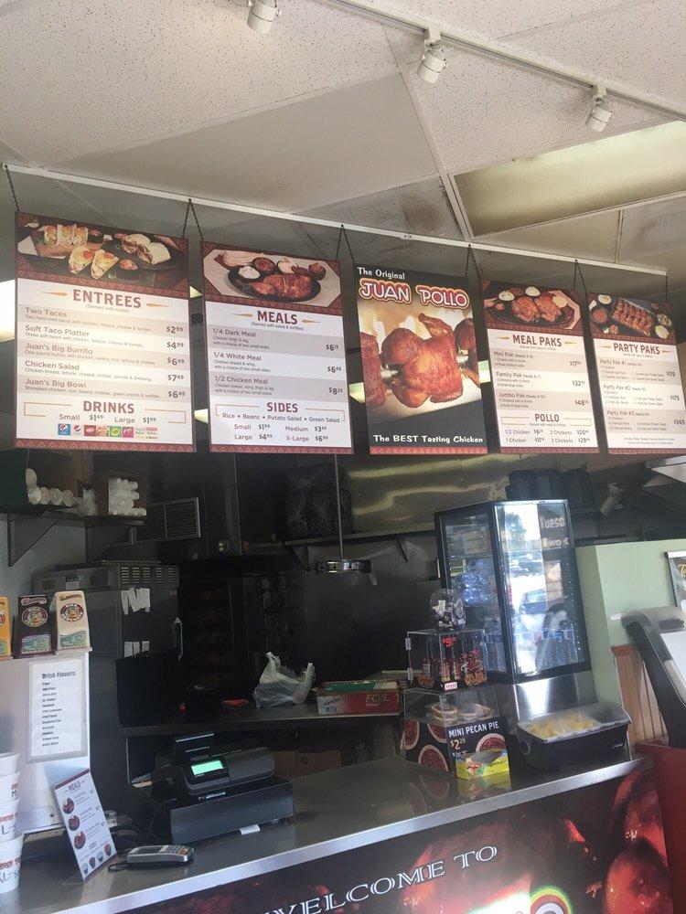 Menu at Juan Pollo restaurant, Ontario, S Archibald Ave