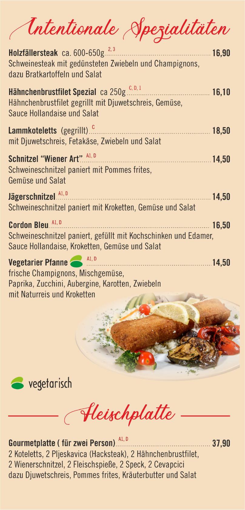 Carta de Restaurant Lela, Bremen