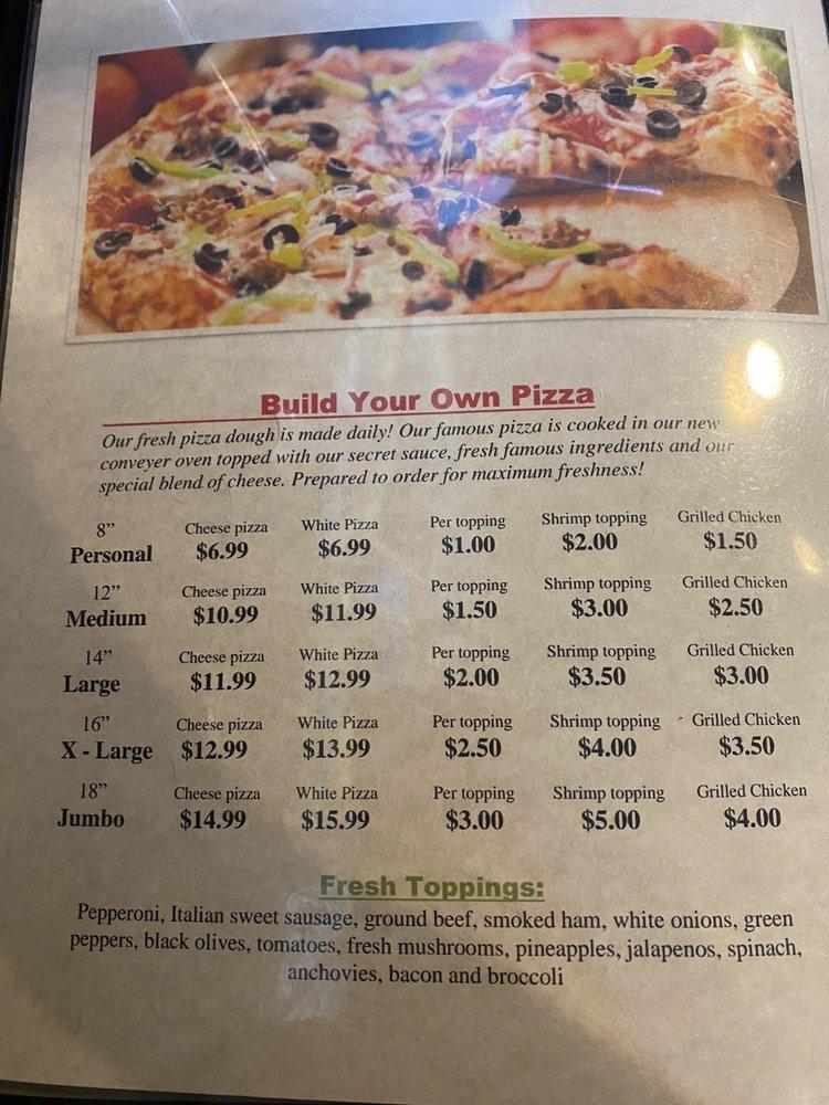 Menu at Ryan's Famous Pizza & Subs pizzeria, Beaufort