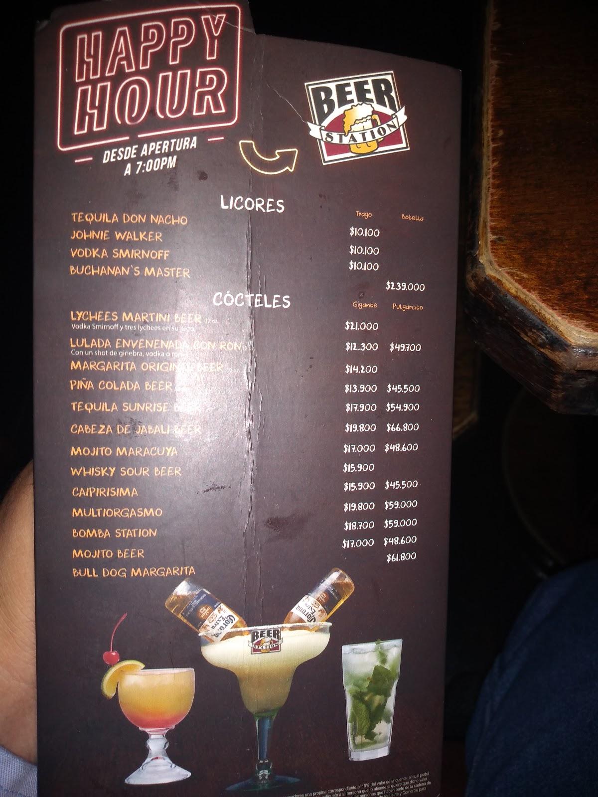 Menu at Beer Station - Caribe Plaza CARTAGENA pub & bar, Cartagena