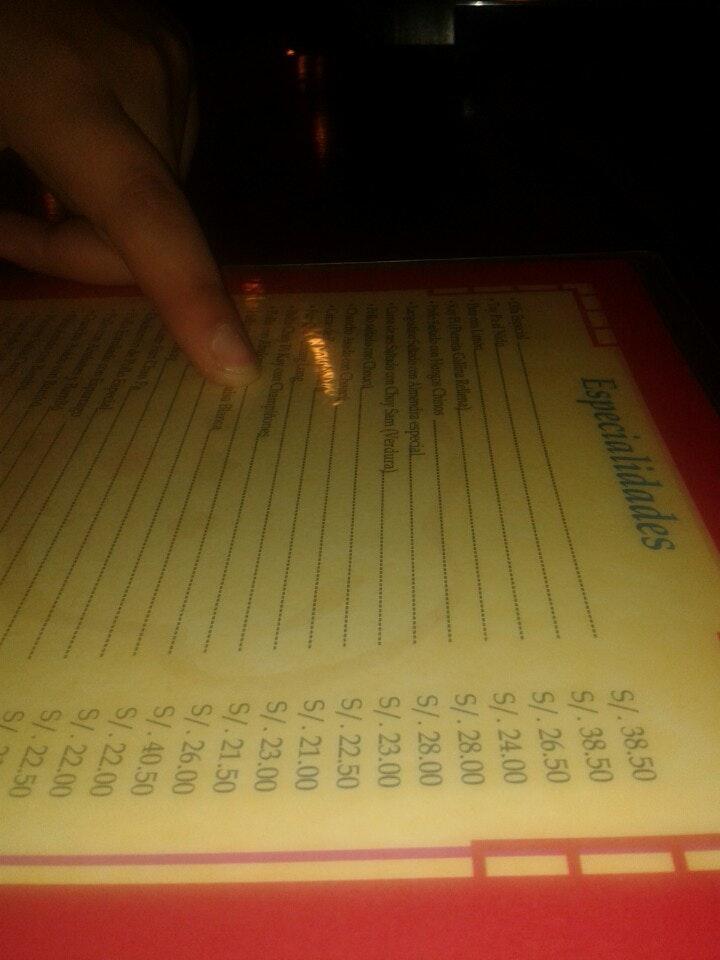 Carta del restaurante Chifa El Osito - Callao, Callao