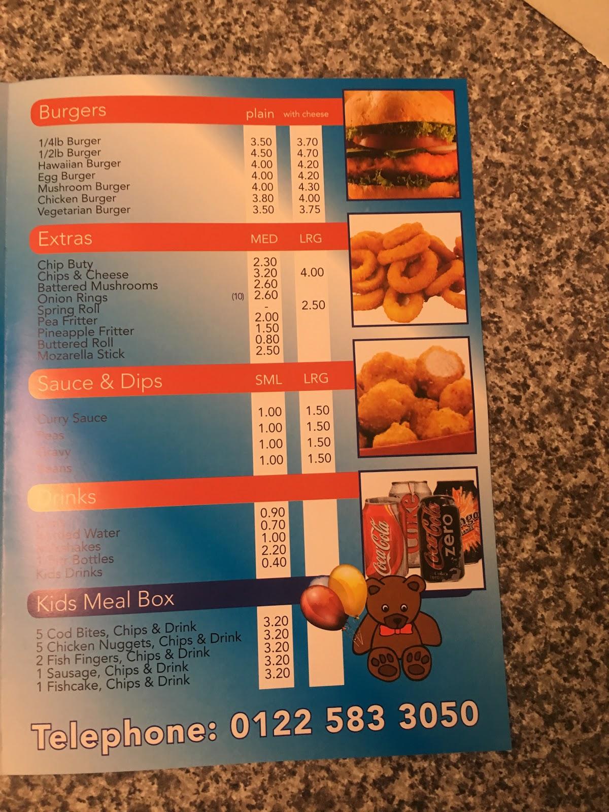 Menu at Cod Down Chippy fast food, Bath