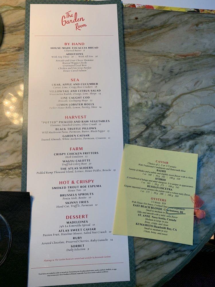 Menu at The Garden Room pub & bar, Atlanta